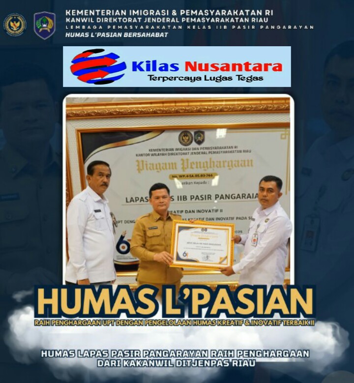 Humas Lapas Pasir Pengaraian Raih Penghargaan dari Kakanwil Ditjenpas ...